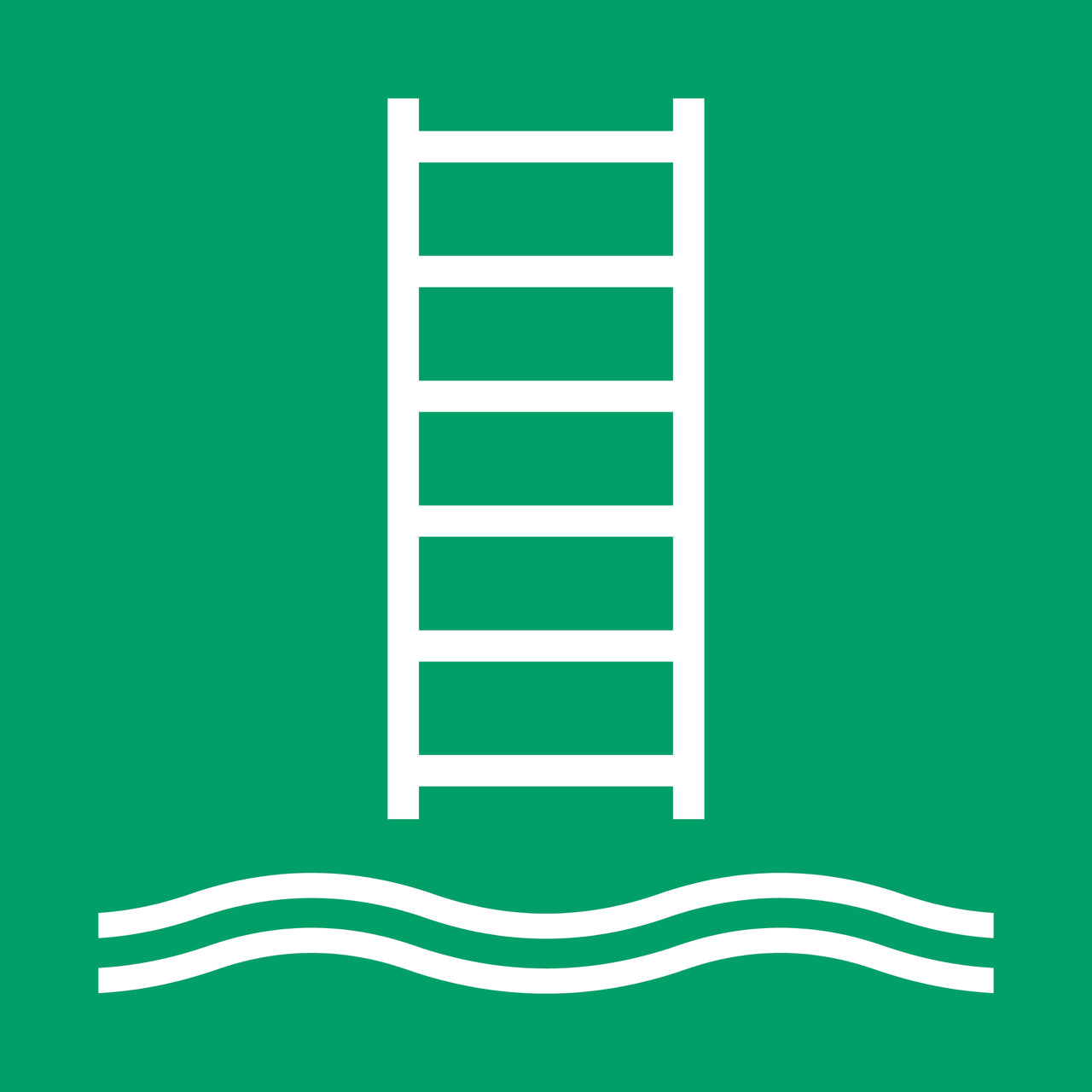 Safety sign Embarkation ladder, Green