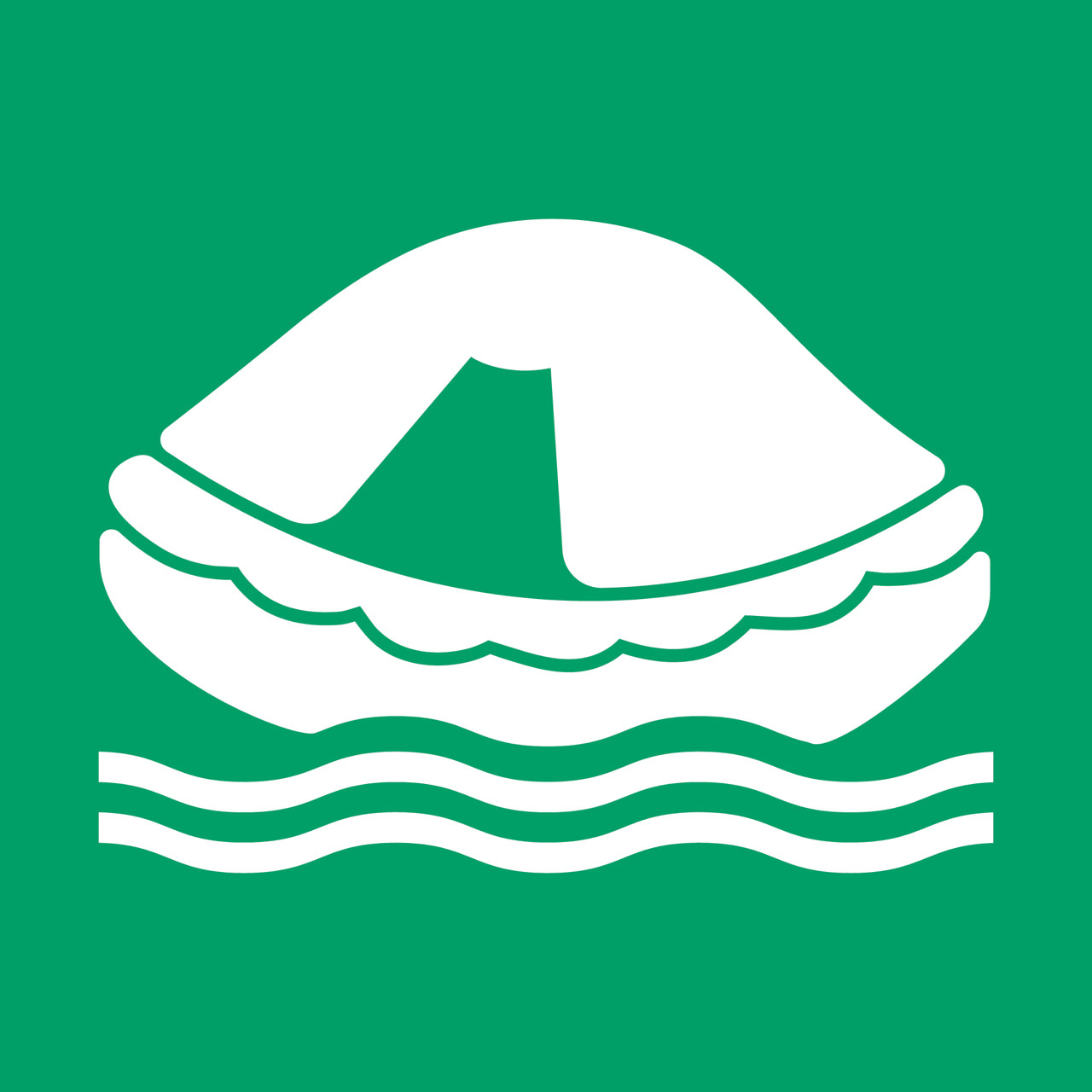 Safety sign Liferaft, Green