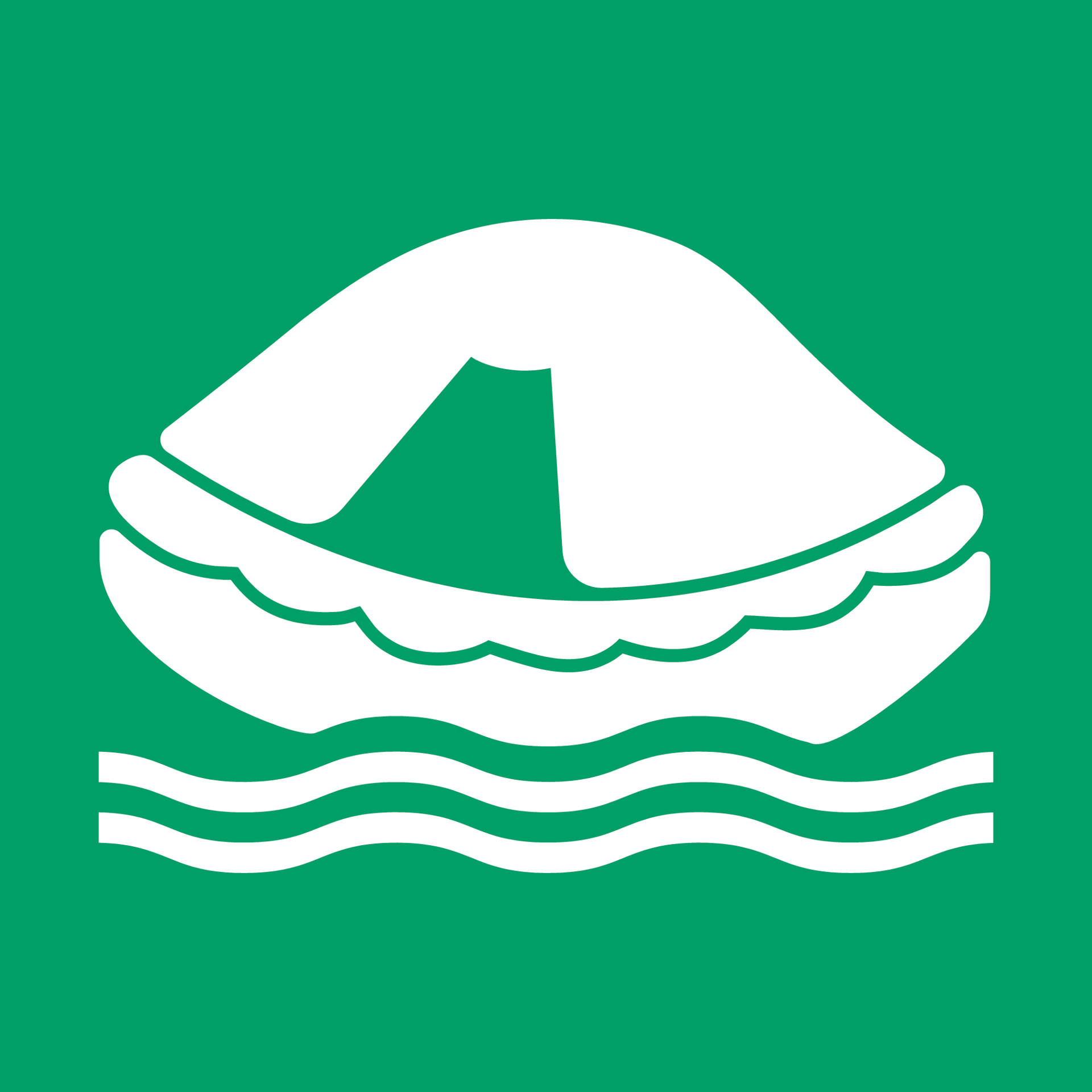 Safety sign Liferaft, Green