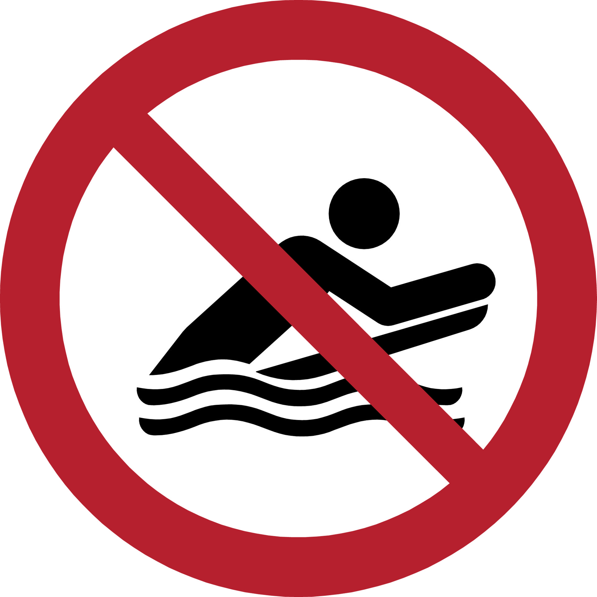 Safety sign No body boarding, Red