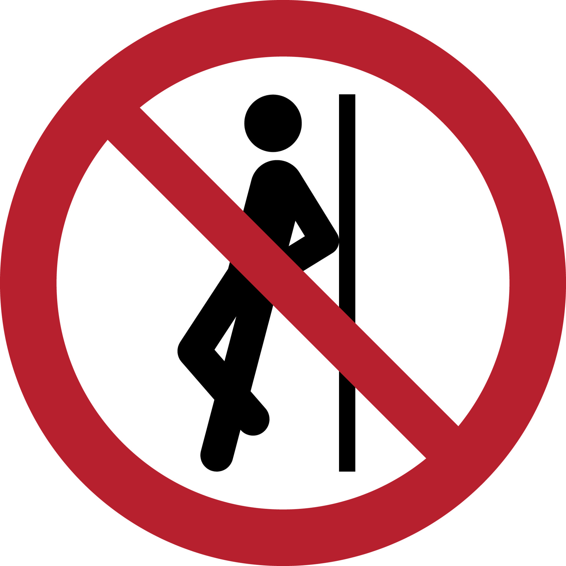 Safety sign No leaning against, Red