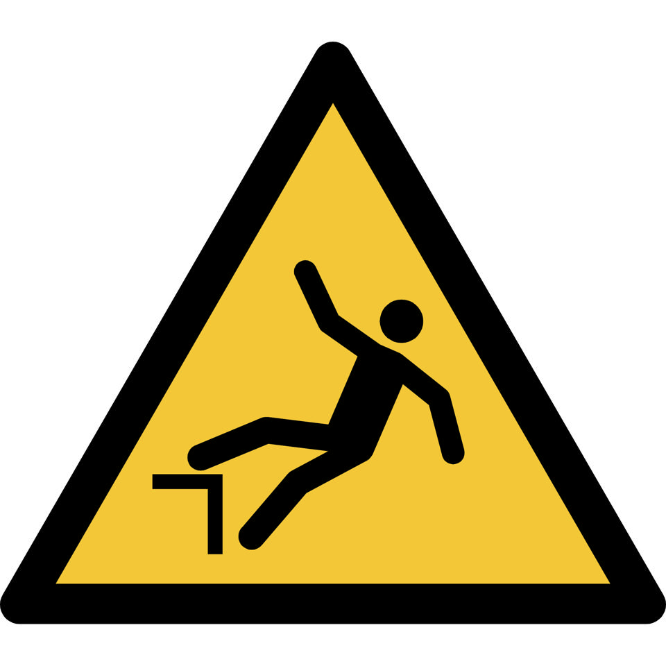 Safety sign Warning Drop (fall), Yellow
