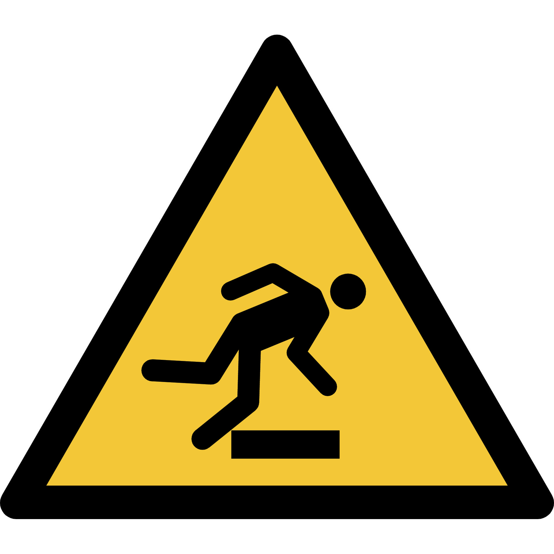 Safety sign Warning Floor-level obstacle, Yellow
