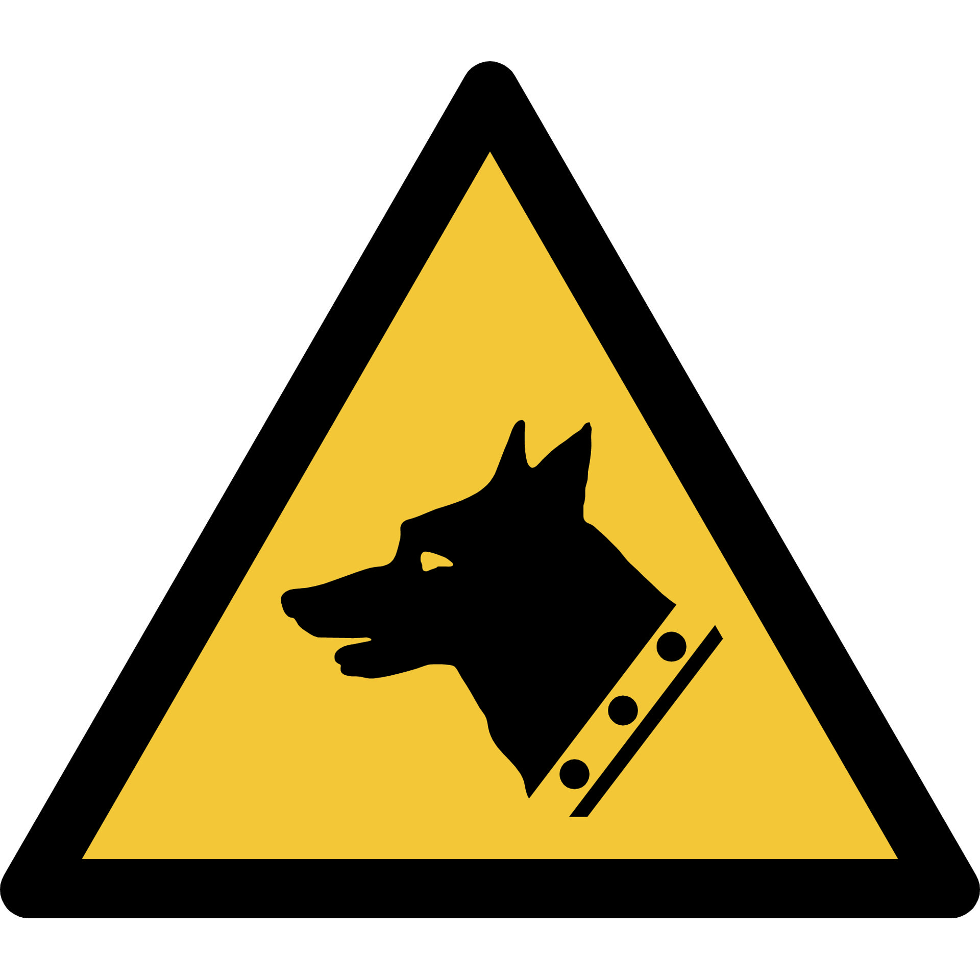 Safety sign Warning Guard dog, Yellow