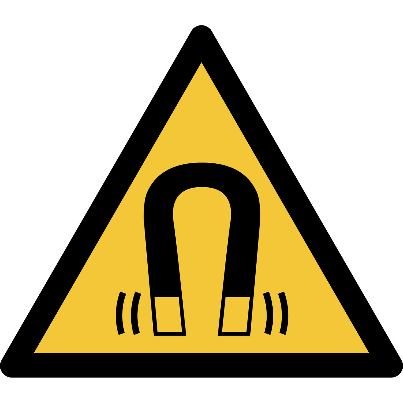 Safety sign Warning Magnetic field, Yellow