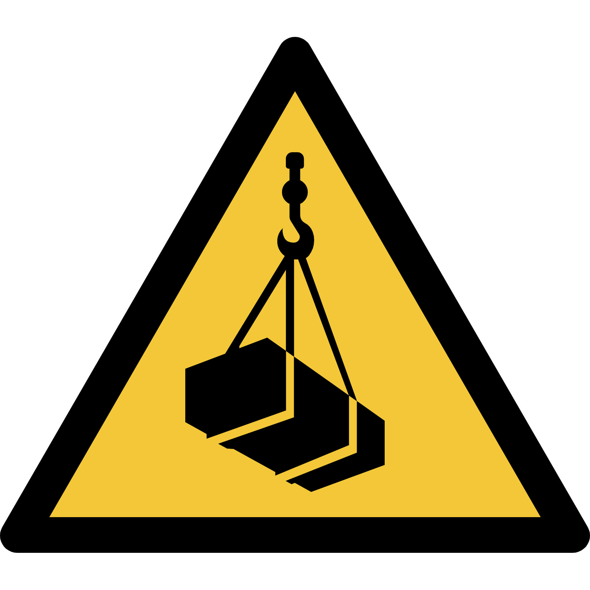 Safety sign Warning Overhead load, Yellow