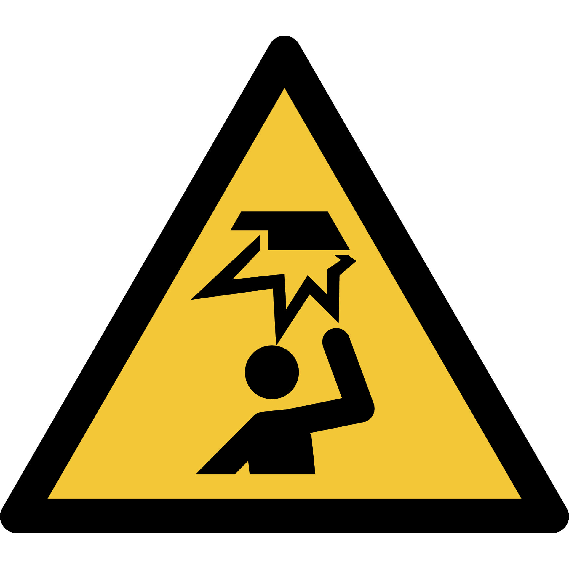 Safety sign Warning Overhead obstacle, Yellow