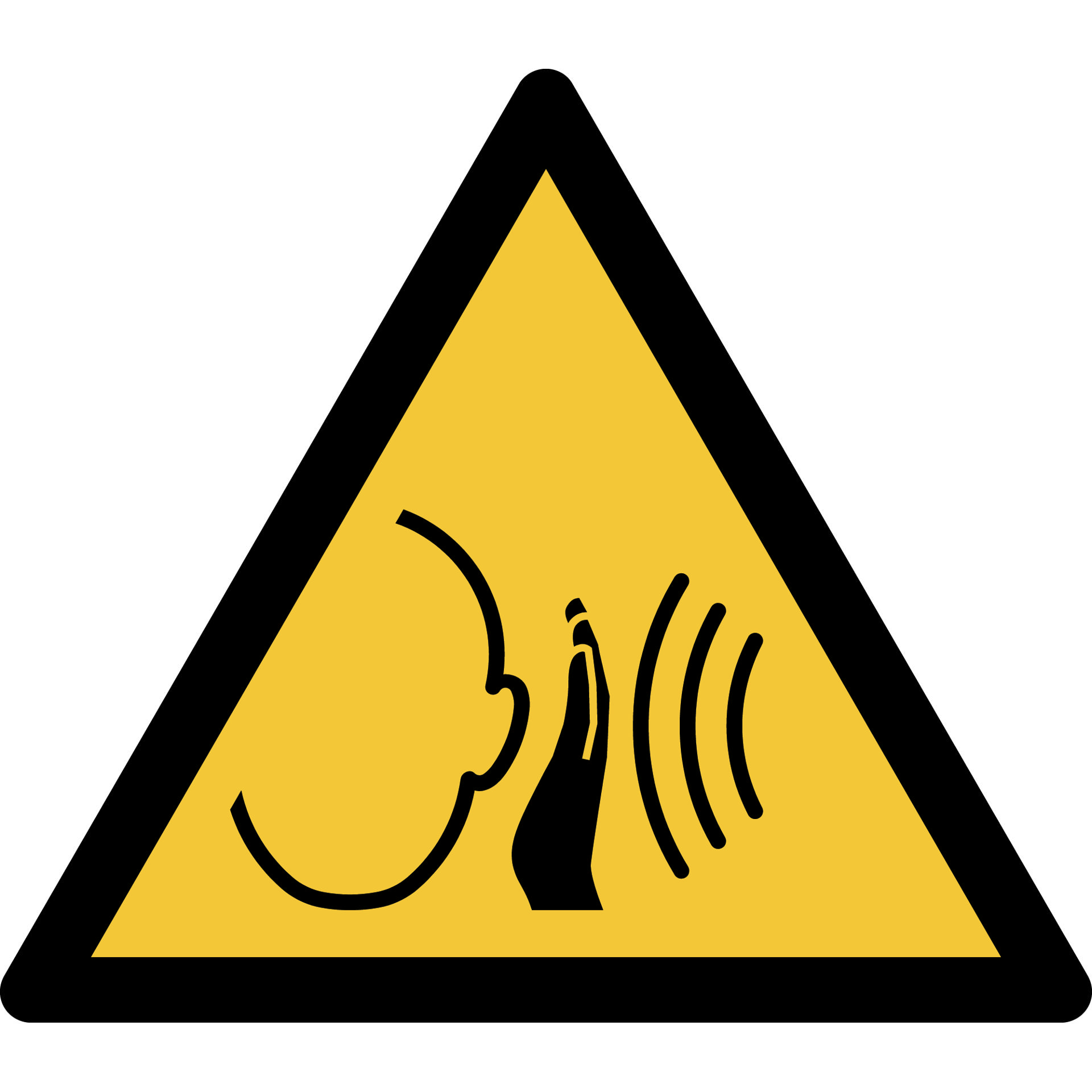 Safety sign Warning Sudden loud noise, Yellow