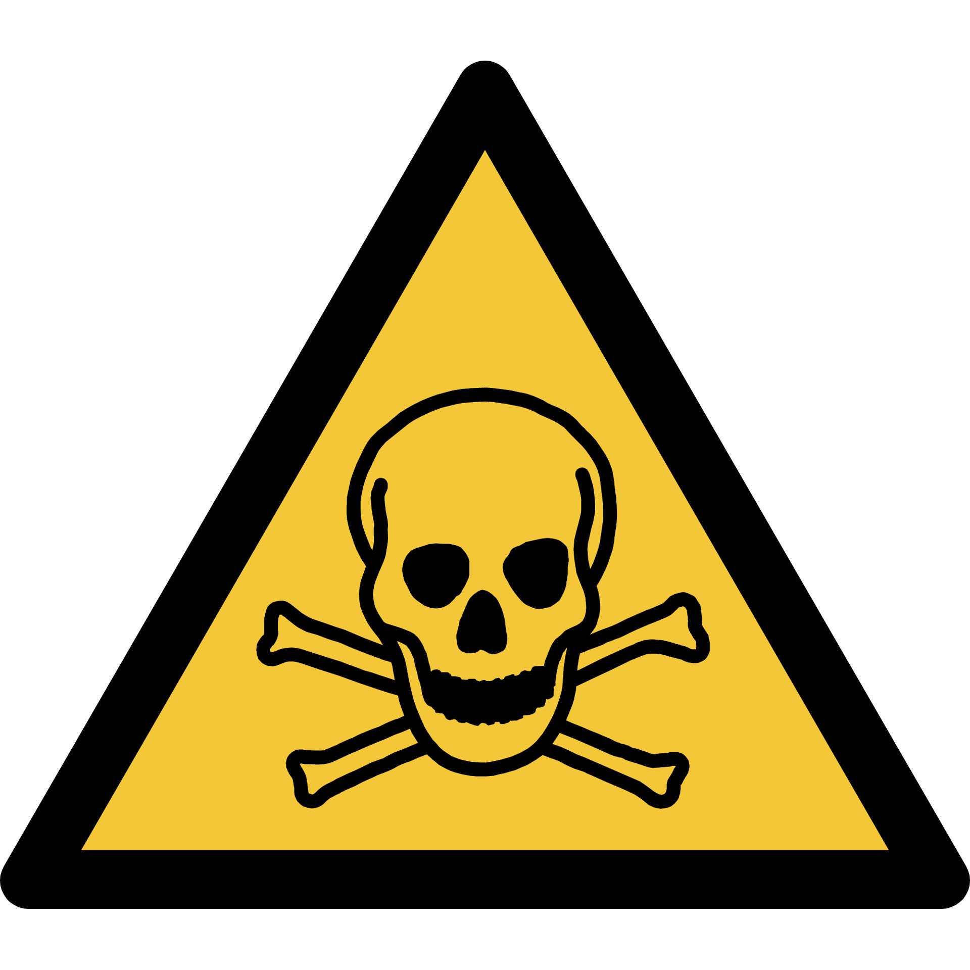 Safety sign Warning Toxic material, Yellow