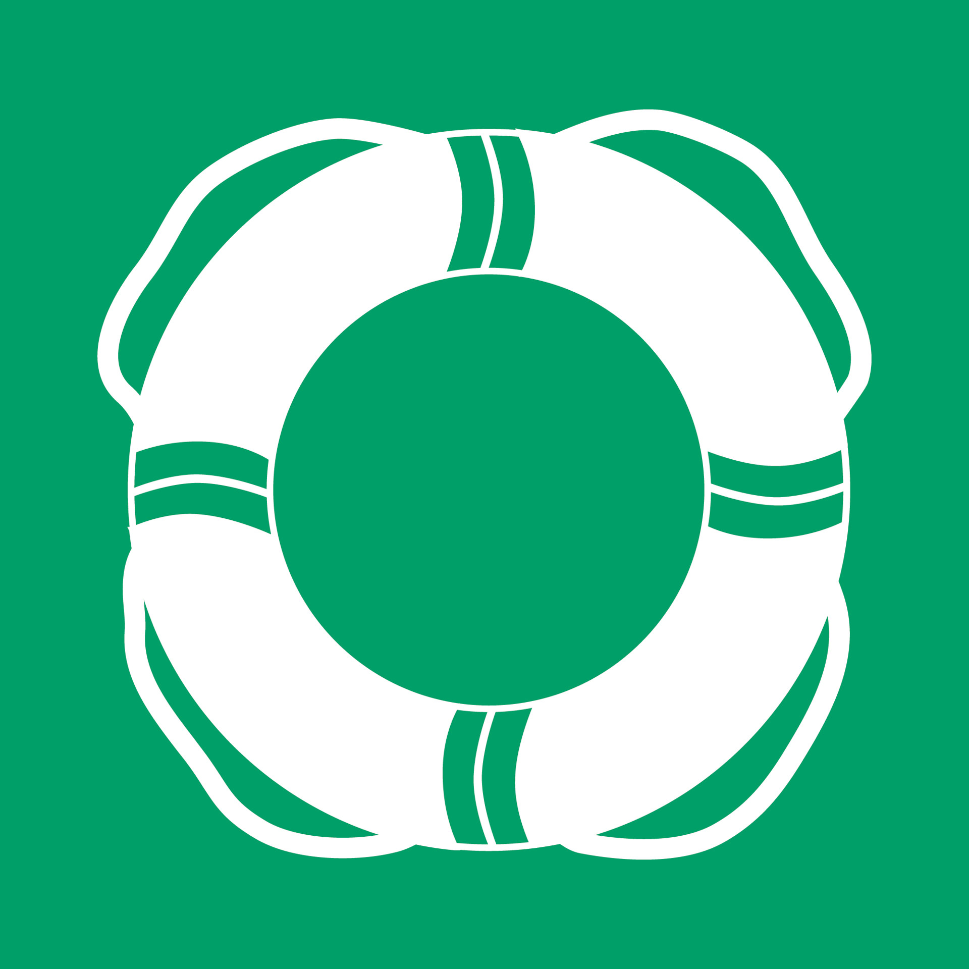 Safety sign Water life-saving equipment, Green