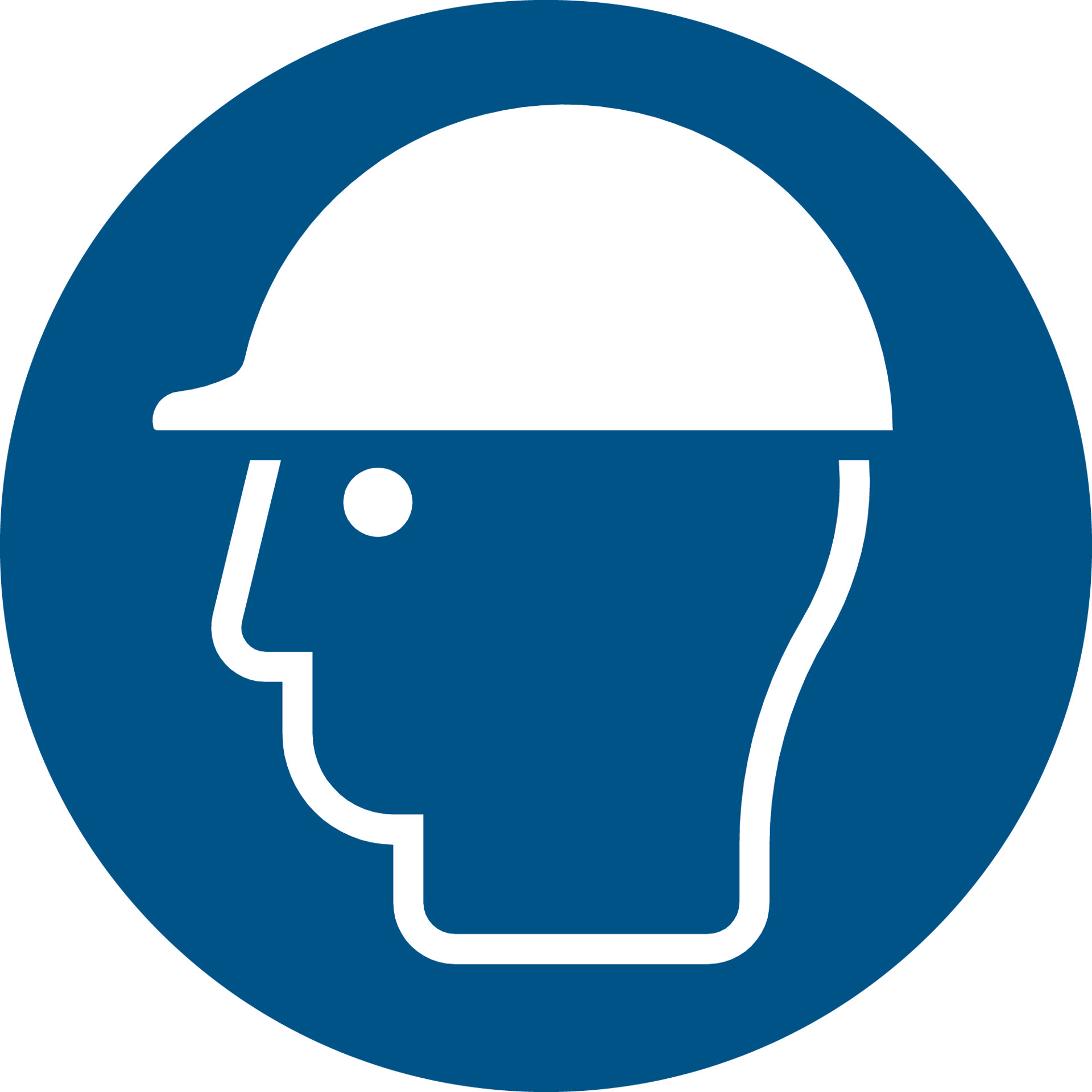 Safety sign Wear head protection, Blue