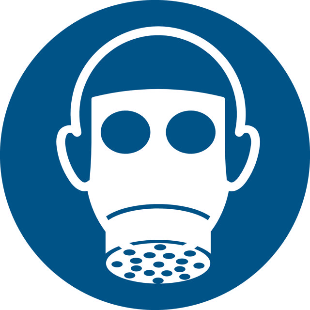 Safety sign Wear respiratory protection, Blue