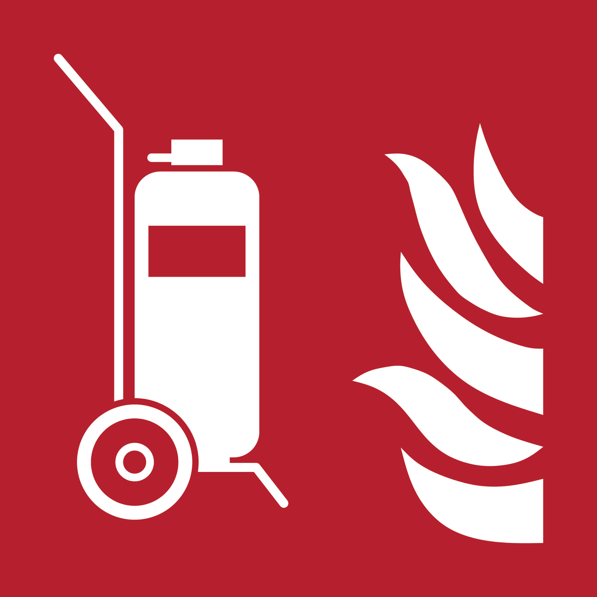 Safety sign Wheeled fire extinguisher, Red